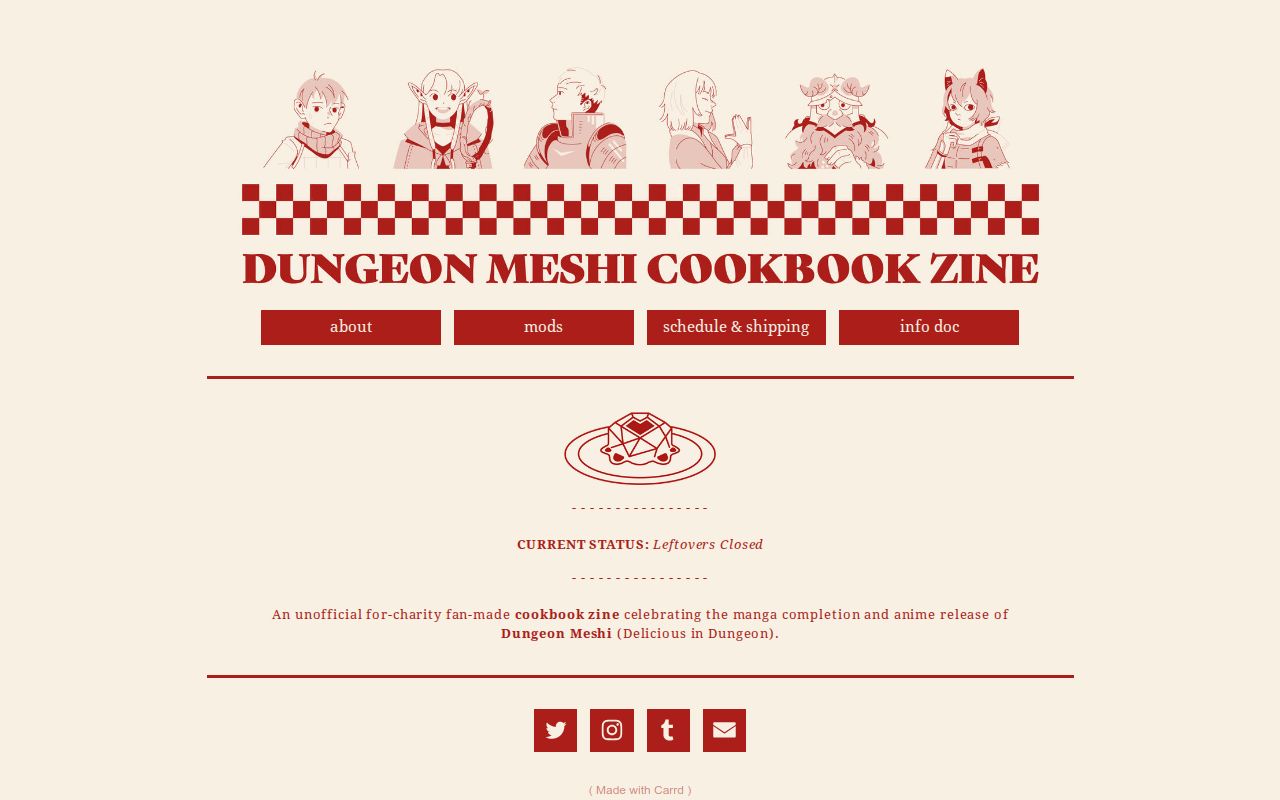 Dungeon Meshi Cookbook Zine